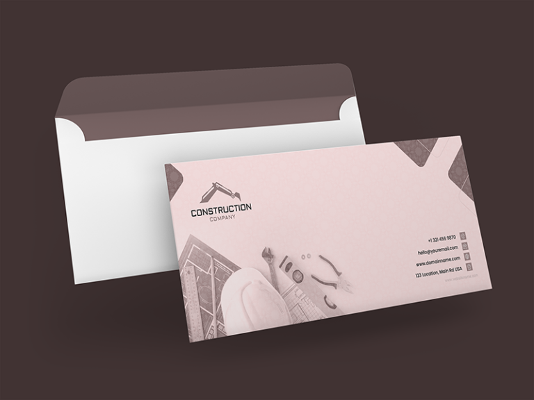 Construction Company Design Envelopes | Download for MS Word