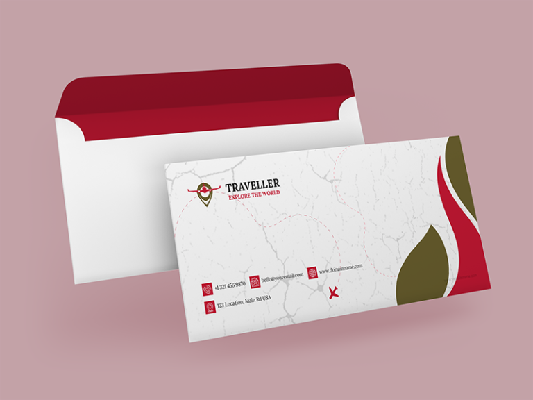 Travel Agency Company Envelope Designs | Download for Word